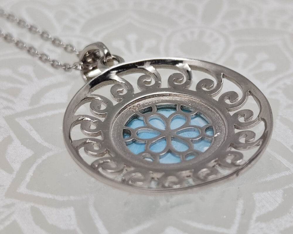 Halskette "Spirale des Seins" (Larimar) - Spiralen Shop